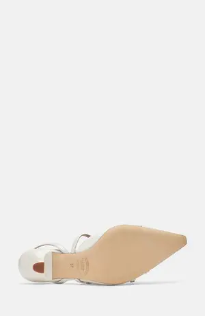 SCAROSSO Selena T-bar High Heels - White - Patent