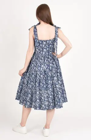 RAAS Floral Tiered Midi Dress