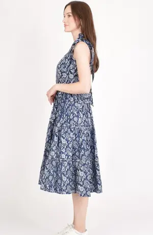 RAAS Floral Tiered Midi Dress