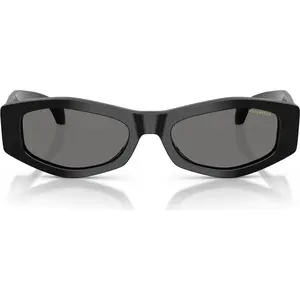 Versace 54mm Polarized Irregular Sunglasses - Black/ Dark Grey Polar