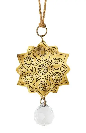 MATR BOOMIE Surya Lotus Engraved Brass Suncatcher - Gold