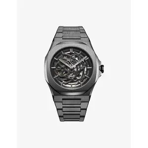 D1 MILANO 41.5mm Skeleton Mechanical Watch - Gun