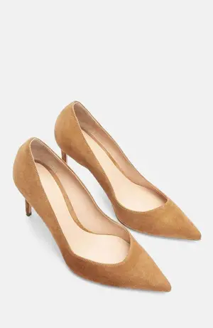SCAROSSO Greta High Heel Pumps - Tan - Suede