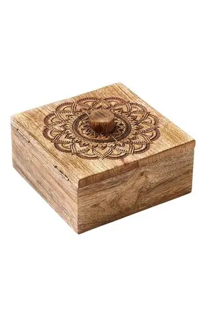 MATR BOOMIE Mandala Keepsake Boxmango Wood - Brown