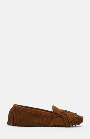 SCAROSSO Maya Driving Loafers - Brown - Suede