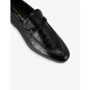 Kurt Geiger Alton Croc-effect Leather Loafers - Black