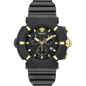 Versace Real Active Chronograph Bracelet Watch - Black Ecoceramic