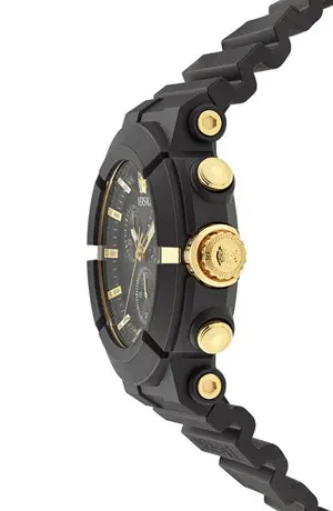 Versace Real Active Chronograph Bracelet Watch - Black Ecoceramic