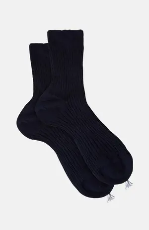 SCAROSSO Cotton Ankle Socks - Blue - Cotton