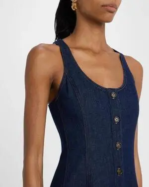GOOD WORK BY ARGENT X CITIZENS OF HUMANITY Farrow Sleeveless Denim Midi Dress - Omni