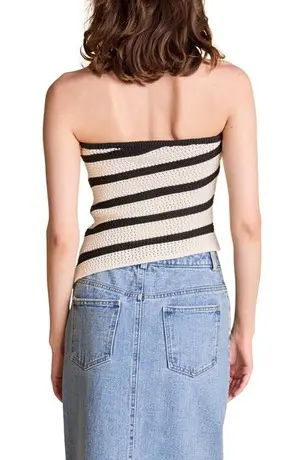 Endless Rose Stripe Open Stitch Tube Top