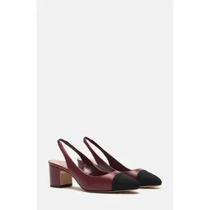 SCAROSSO Miranda Slingback Pumps - Burgundy - Calf