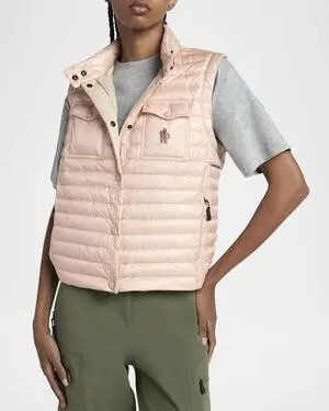 Moncler Gumiane Quilted Down Vest Medium Pink