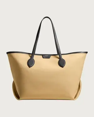 Khaite Amalia Medium Canvas Tote - Black Honey