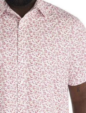 TRUE NATION BY DXL Big & Tall Leaf Print Sport Shirt