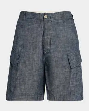C.P. COMPANY Chambray Cargo Shorts - Washed E Dried  Res