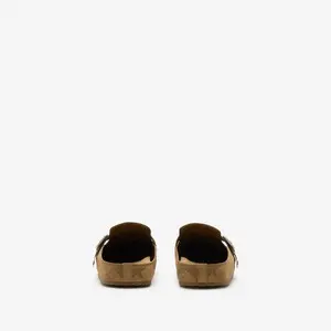 Burberry Check Suede Urchin Clogs - Jute