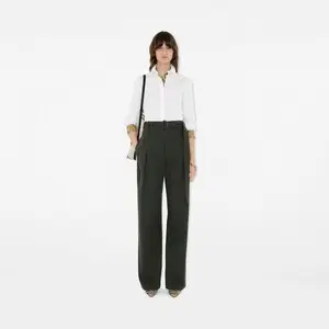 Burberry Regular Fit Cotton Poplin Shirt With Equestrian Knight Design - White