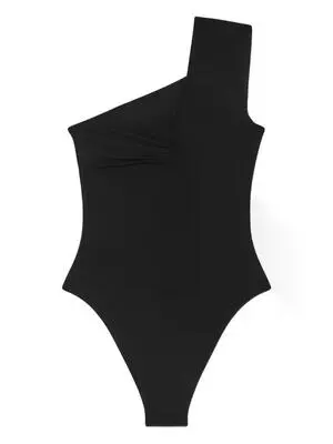 Versace Safety Pin One-shoulder Swimsuit - Black