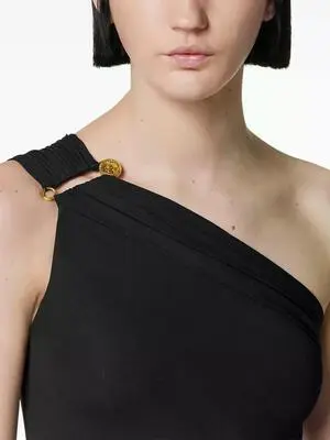 Versace Safety Pin One-shoulder Swimsuit - Black