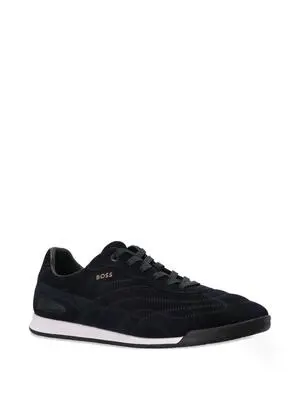 BOSS Suede Panelled Sneakers - Blue
