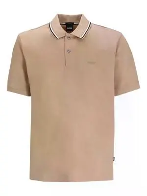 BOSS Paddy Contrasting-collar Polo Shirt - Neutrals