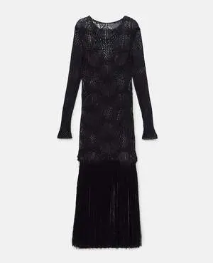 Stella McCartney Long Sleeve Crochet Maxi Dress