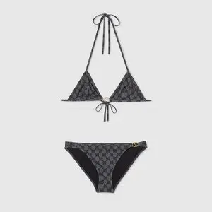 Gucci Printed Gg Stretch Jersey Bikini - Black