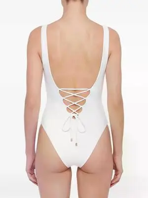 Kiki De Montparnasse Lace-up One-piece - Neutrals