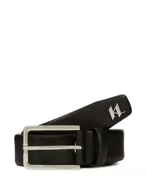 Karl Lagerfeld Monogram Leather Belt - Black