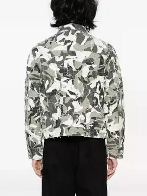 WHO DECIDES WAR Camo Trucker Jacket - Grey