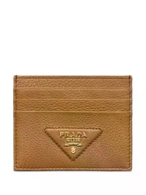 Prada Textured Leather Cardholder - Brown