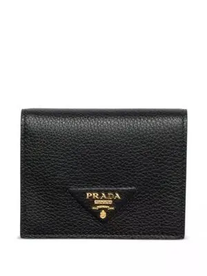 Prada Small Textured Leather Wallet - Black