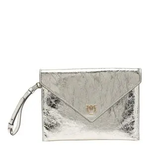 Pinko Love Birds Leather Bag - Silver