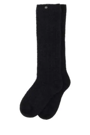 Valentino Garavani Lace Knee-High Socks Black