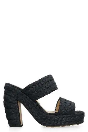 Bottega Veneta Raffia Sandals - Black