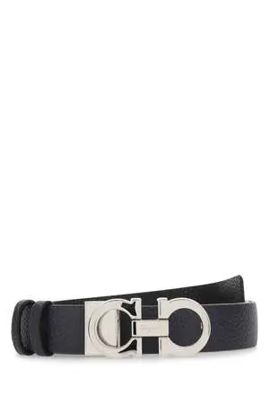 FERRAGAMO Leather Reversible Belt - Blue
