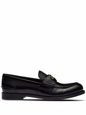 Miu Miu Leather Penny Loafers - Black
