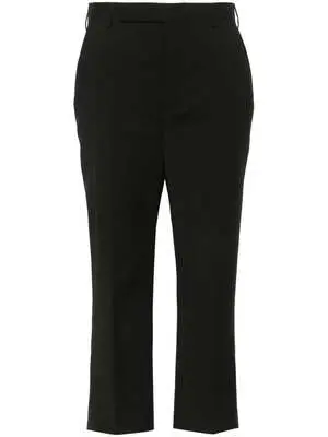 Rick Owens Pressed-Creased Tapered Trousers - Black