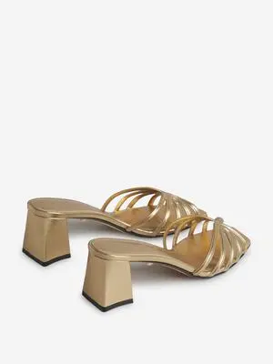 ALEVI MILANO Metallic Strappy Mules