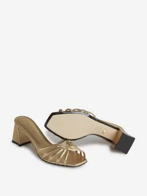 ALEVI MILANO Metallic Strappy Mules