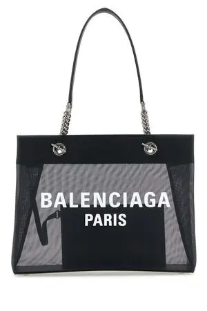 Balenciaga Biarritz Leather Shopper - Blacklwhite