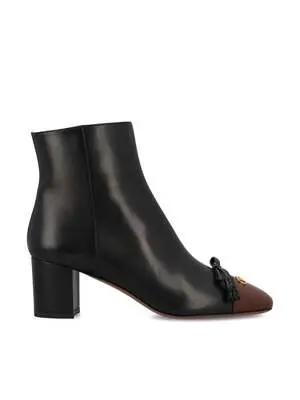 Valentino Garavani Valet Du Roi Ankle Boots - Black-light Coffee