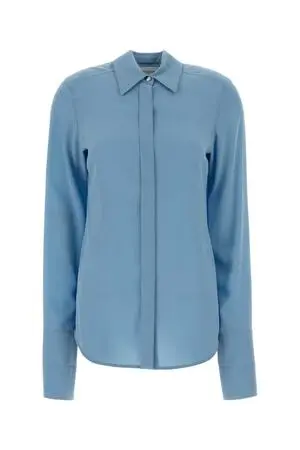 Sportmax Collared Silk Shirt - Blue