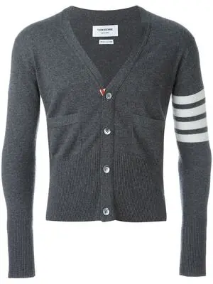 Thom Browne 4-Bar Cashmere Cardigan - Grey