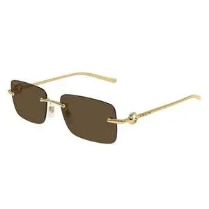 Gucci Rectangle Sunglasses - Gold