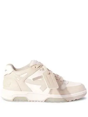 Off-White Leather Flat Shoes - White-beige