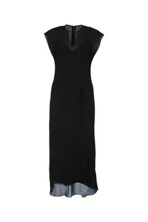 Calvin Klein SHEER GEORGETTE NS MIDI DRESS - Black