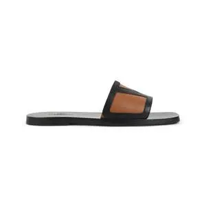 Valentino Garavani Valentino Garavani Leather Flat Sandals - Black