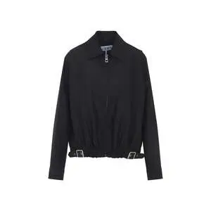 Loewe Belted Wool And Silk Jacket - Black